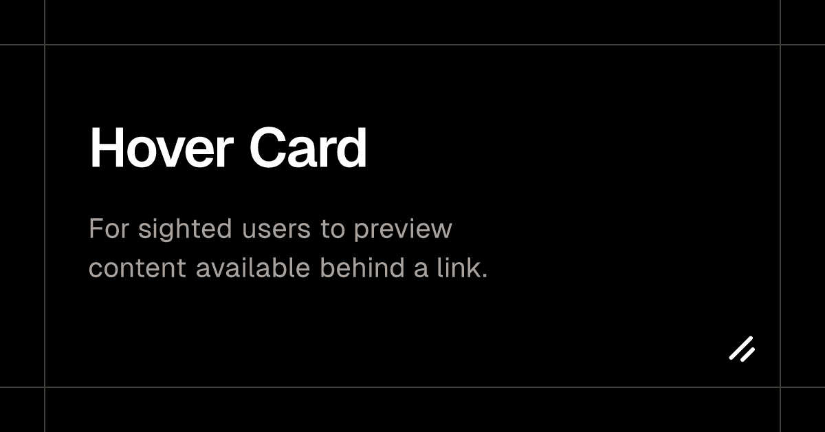 Hover Card - shadcn/ui